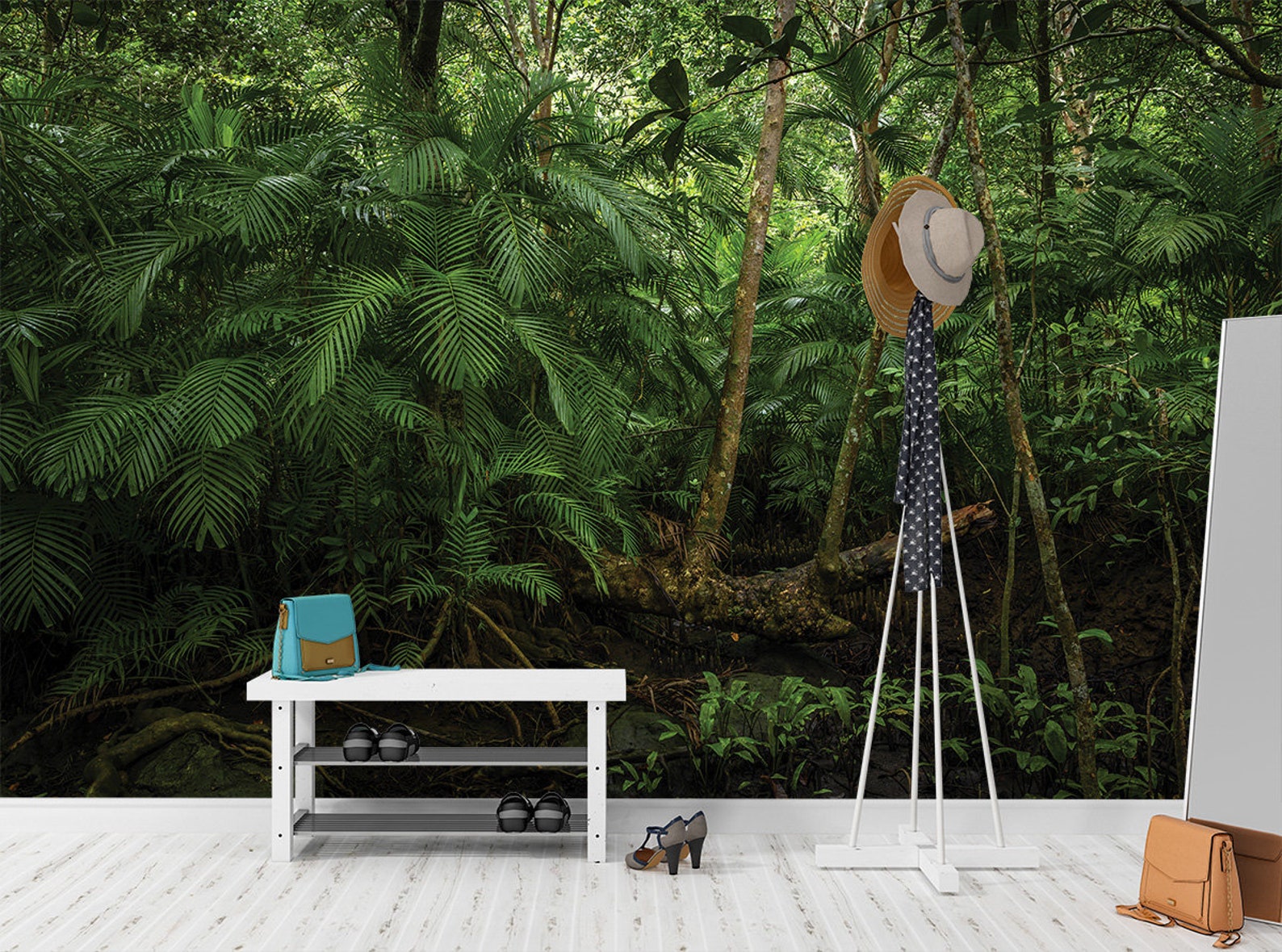 Jungle Rainforest WALLPAPER MURAL Tropical Flora Wall Mural - Etsy