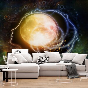 Beautiful Mind WALL MURAL, Abstract Wall Covering, Space Wall Art Print ...