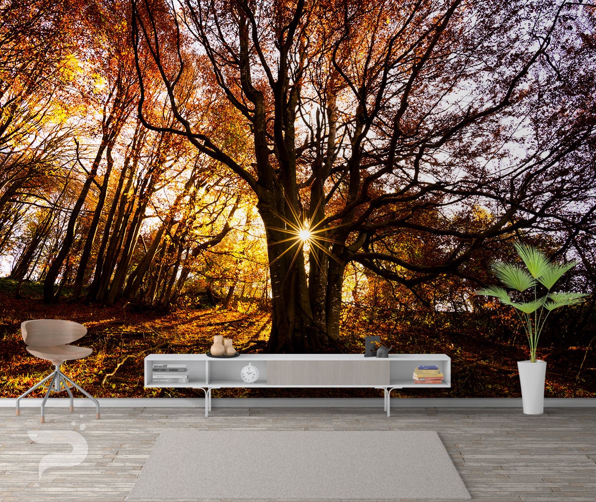 Autumn Memories WALL MURAL Autumn Forest Wallpaper Mural | Etsy