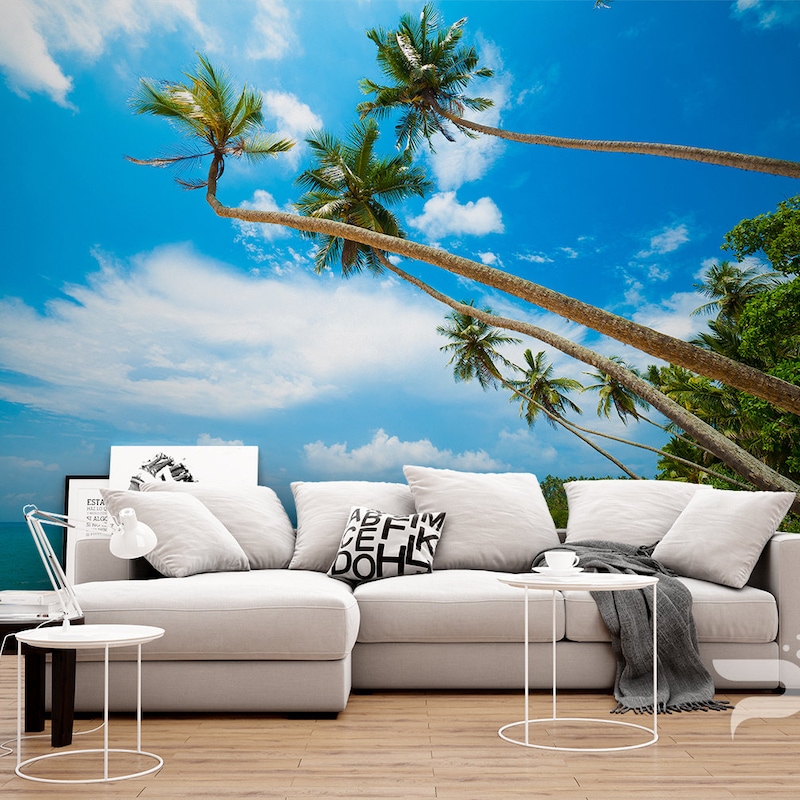 Tropical Beach Mural - Etsy