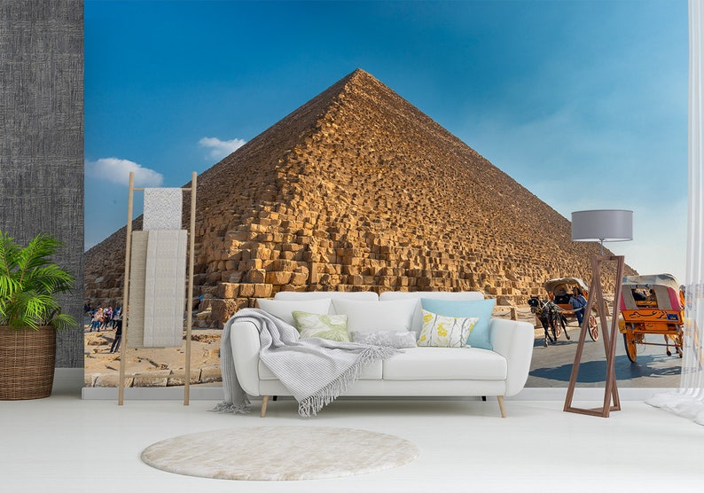 Giza Pyramids WALLPAPER MURAL Egypt Cairo Pyramids Mural - Etsy