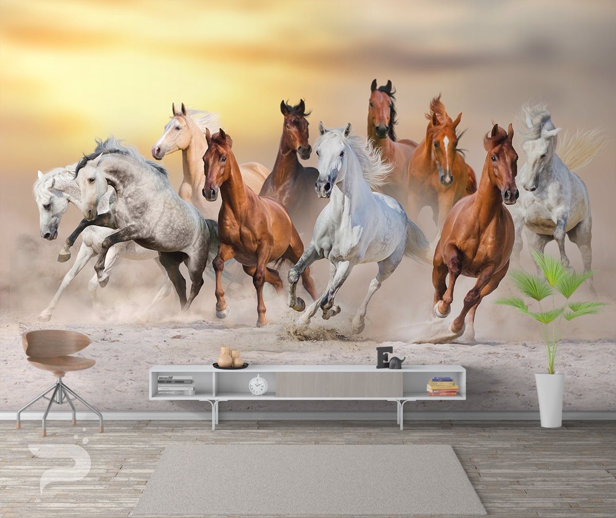 Wild Horses WALL MURAL Stallion Wall Decor Running Horses Wall Mural Art Large Mural Removable Self Adhesive Peel Stick Mustang Mural Etsy