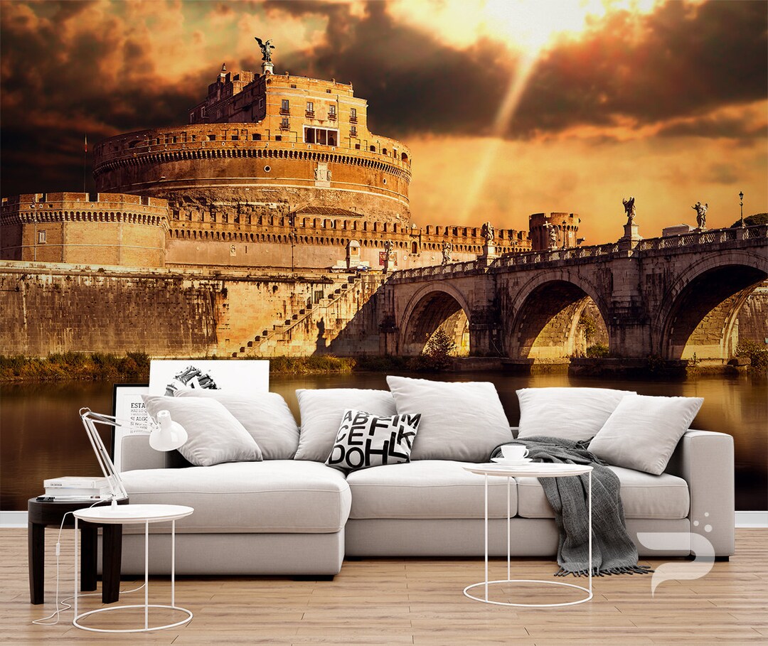 Rome WALL MURAL, Europe Wall Covering, Abstract Rome Italy Wall Art ...