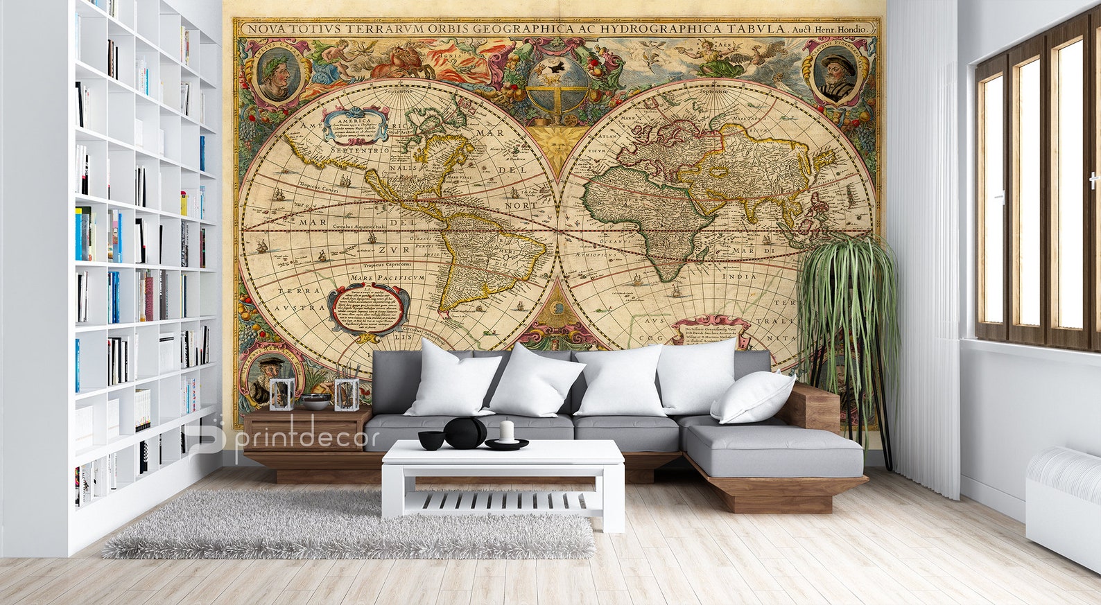 Beautiful Old World Map WALL MURAL Colorful Map Wallpaper - Etsy