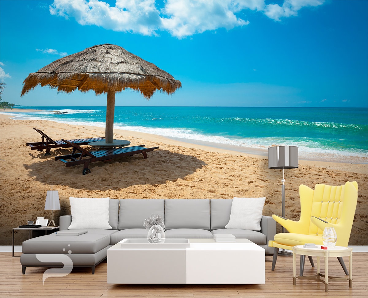 Golden Beach WALL MURAL Holiday Wall Covering Beach Resort | Etsy