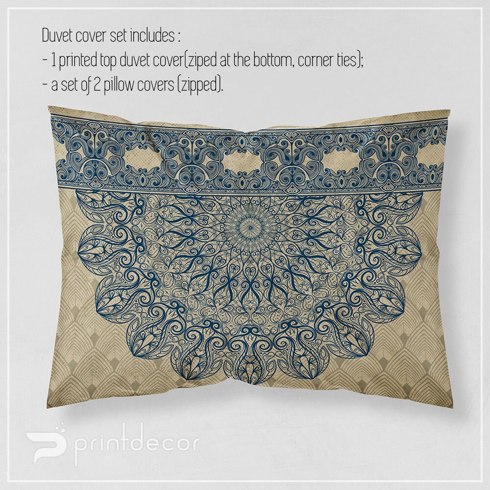 Mandala Bedding Set Boho Vintage Mandala Duvet Cover Set - Etsy