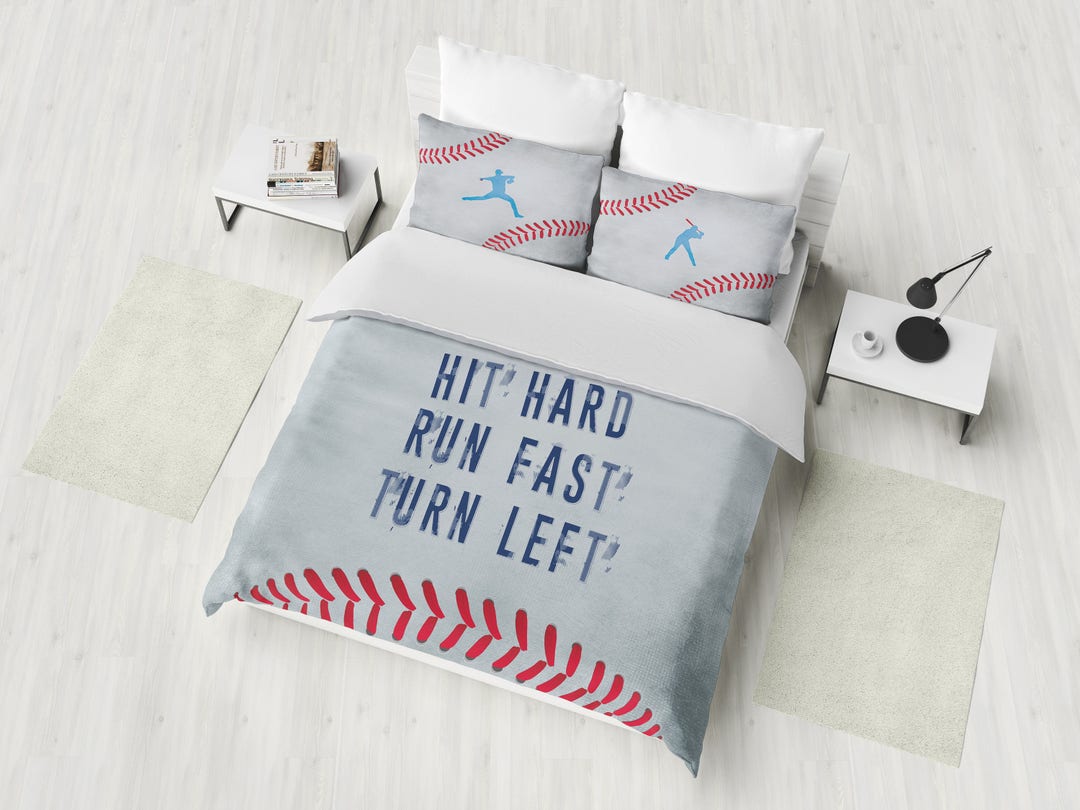 Baseball Bedding Set, Inspirational Quote Duvet Cover Set, Sport ...