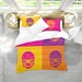 Pop Art Bedding Set, Retro Duvet Cover Set, Ostrich Pop Art Bedding ...