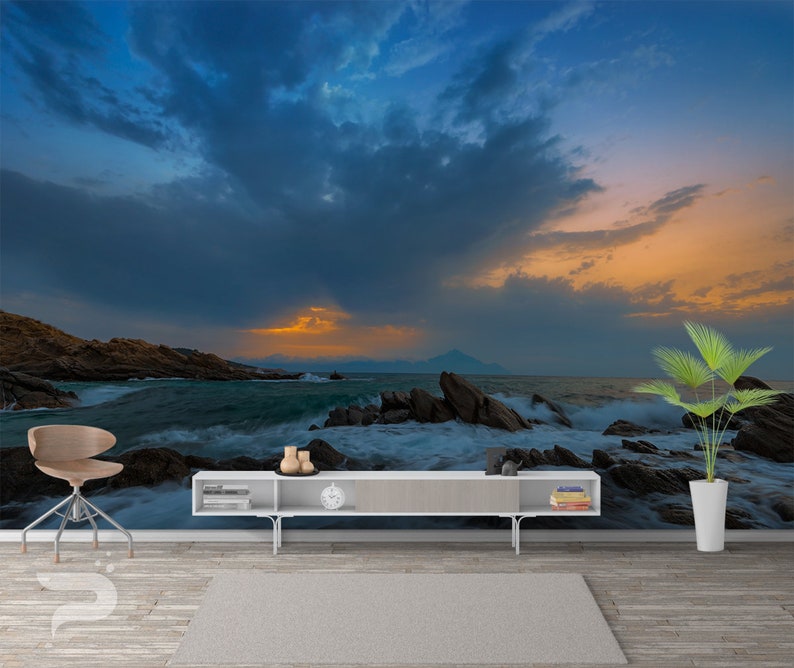 Sunrise by the Sea WALL MURAL Beach Scenery Wallpaper Mural - Etsy