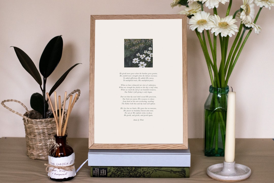 Giveth Annie J Flint Poem | Christian Illustration Wall Print | Bible ...