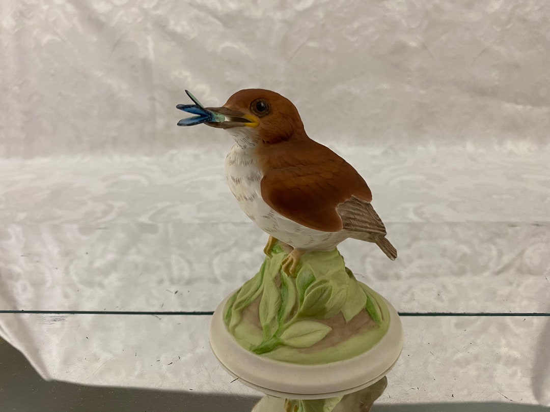 Vintage Boehm Porcelain Bird Figurine Baby Wood Thrush Majestic Bird ...