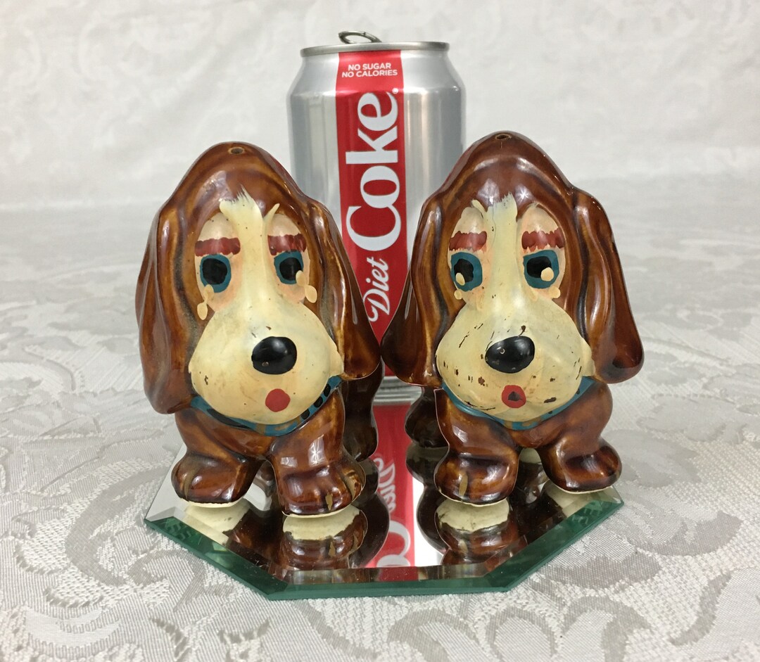 Vintage Crying Puppy Dog Figurines Salt & Pepper Shakers Dog Shakers ...