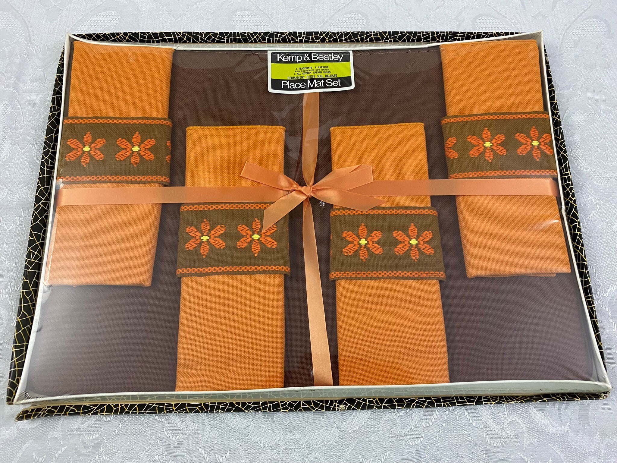 Vintage Kemp & Beatley Placemat Set With Napkins and Napkin Rings ...