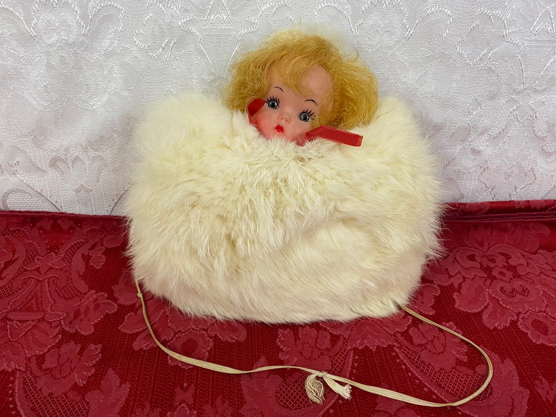 Vintage Mid Century Young Girls Rabbit Fur Muff Muffler Hand Warmer ...