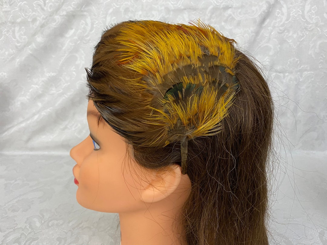 Vintage Women's Pheasant Feather Hat With Bangs Fascinator Hat Head ...