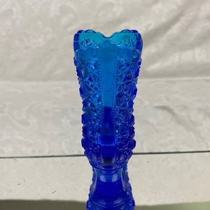 Vintage Fenton Art Glass Cobalt Blue Daisy and Button Glass Boot Shoe ...