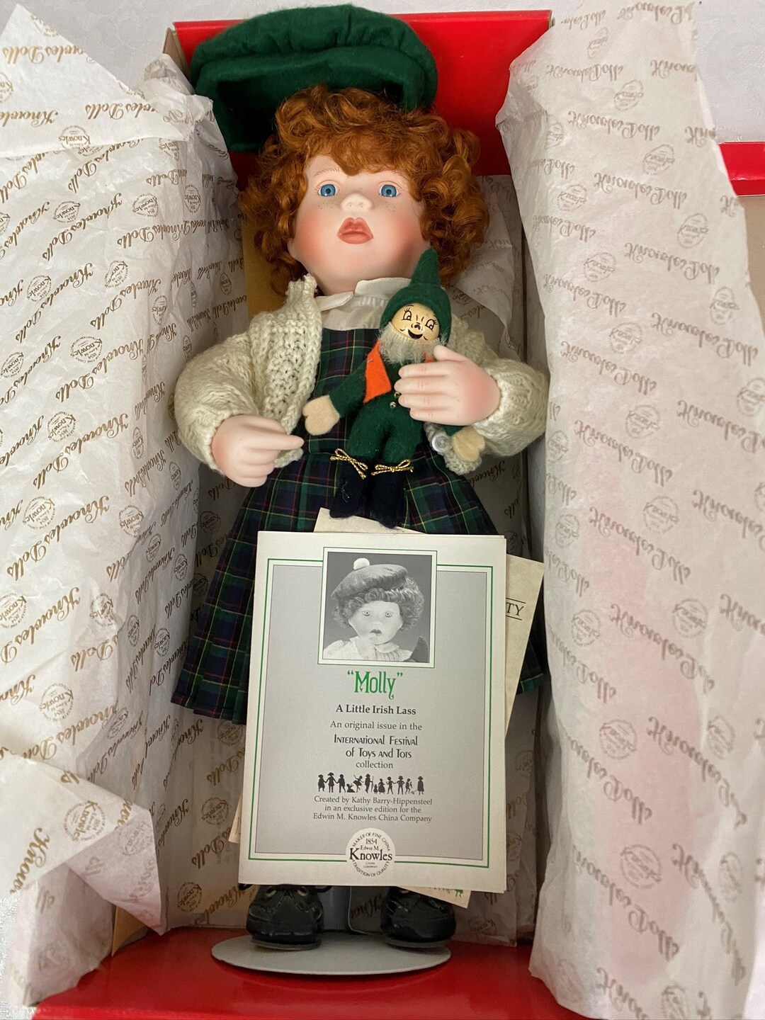 Vintage Knowles Porcelain Doll Molly and Her Leprechaun A Little Irish ...