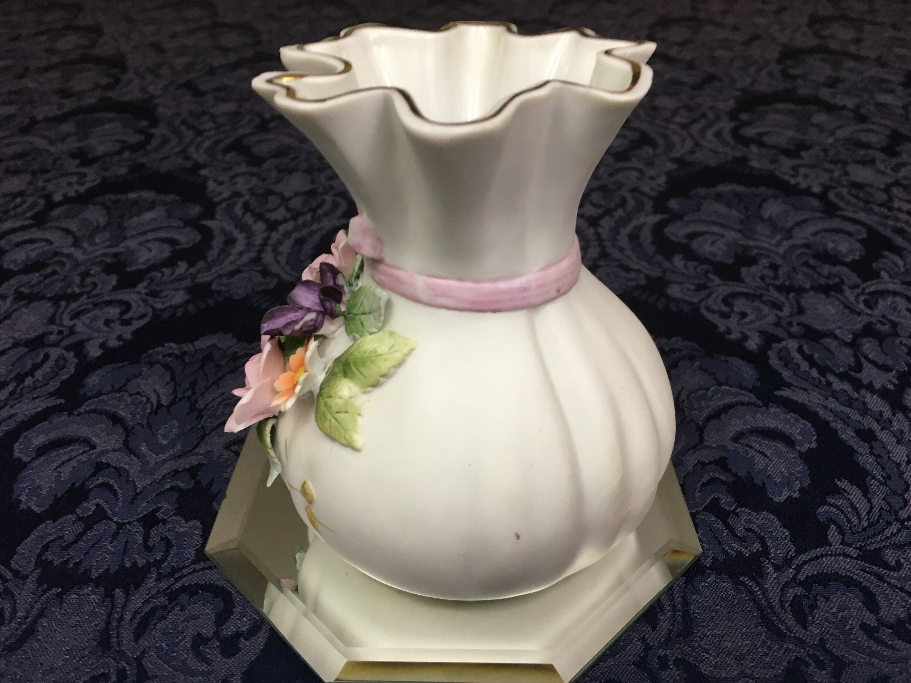Vintage Lefton Porcelain Bag Vase with Applied Roses Daisy | Etsy