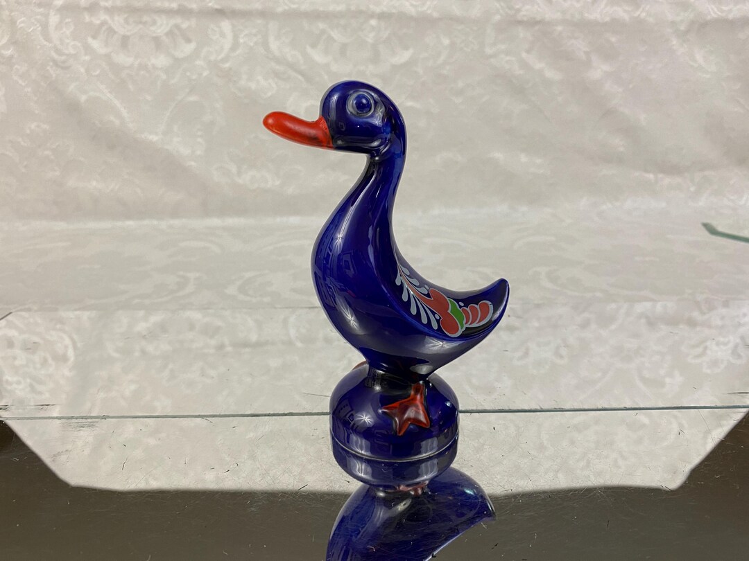 Vintage Goebel Duck Figurine Cobalt Blue Folk Art 1971 Germany F697 - Etsy