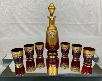 Ruby Red Decanter - Etsy