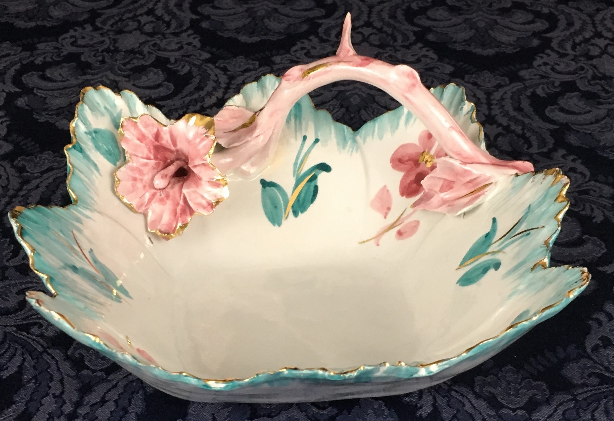 Vintage Italian European Art Pottery Sculpted Flower Petal | Etsy