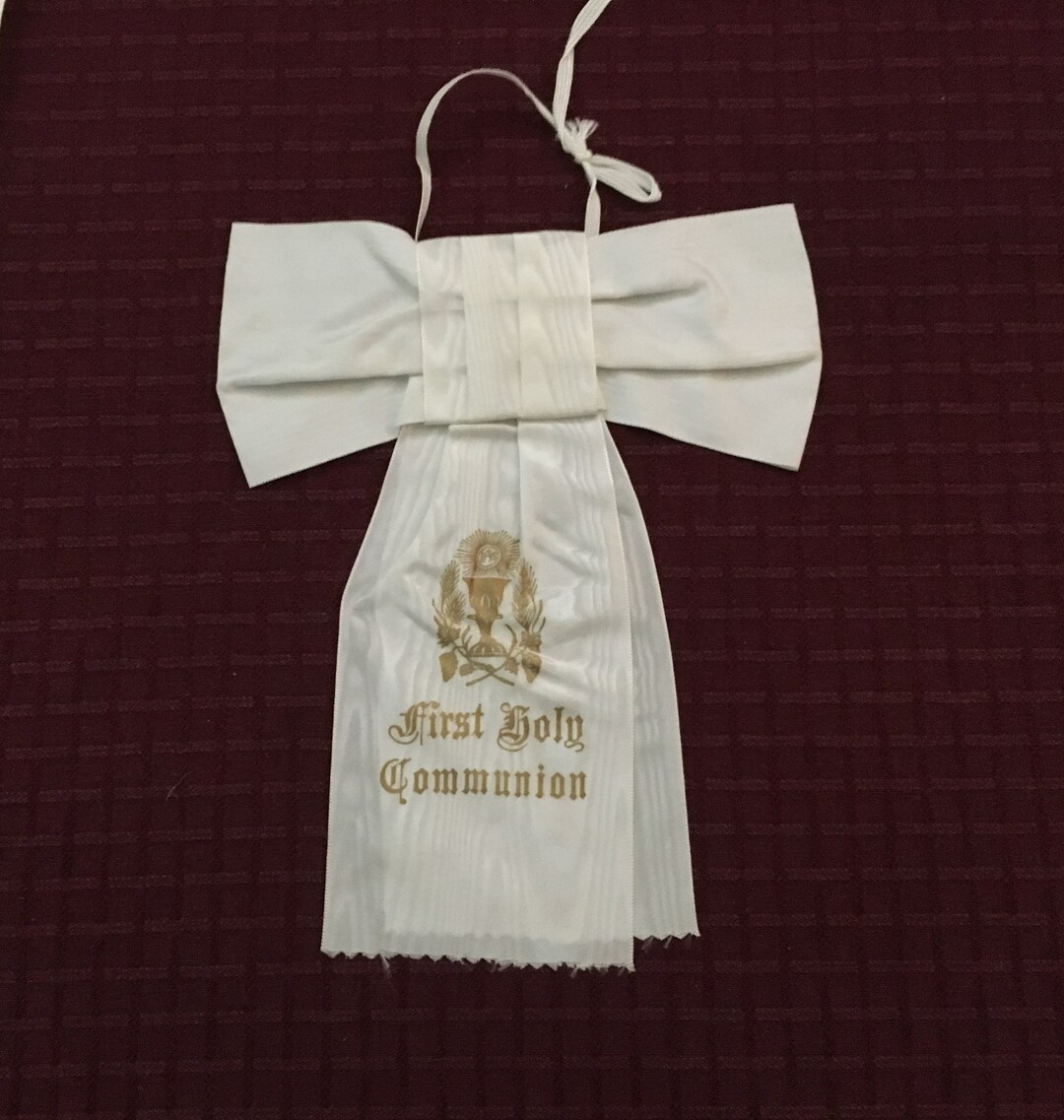 Vintage White First Holy Communion Bow Catholic Church I114 - Etsy