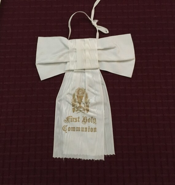 Vintage White First Holy Communion Bow Catholic Churc… - Gem