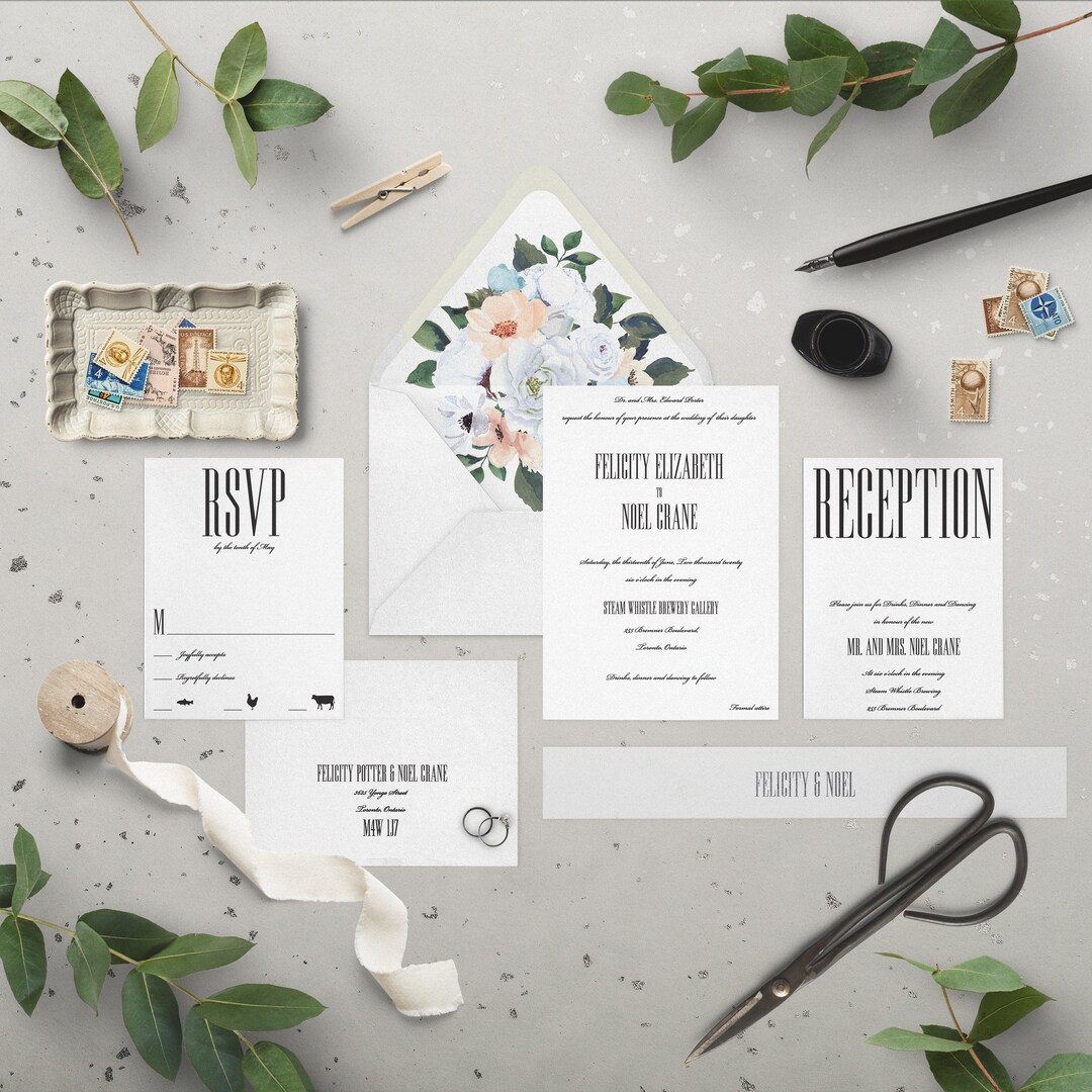 Wedding Invitation Suite FELICITY & NOEL Wedding - Etsy UK