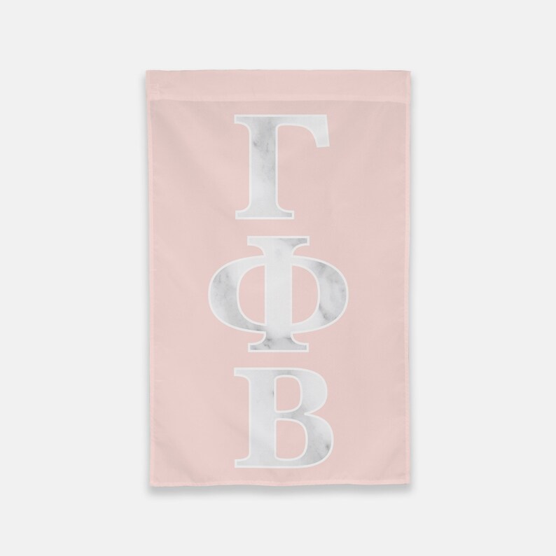 Gamma Phi Beta Vertical Greek Letter Flag / Blush & Marble / - Etsy