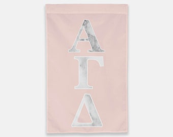 Delta Gamma Vertical Greek Letter Flag / Blush & Marble / - Etsy