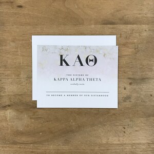 Kappa Kappa Gamma Bid Card / Golden Marble / Sorority Bid Card / Bid ...