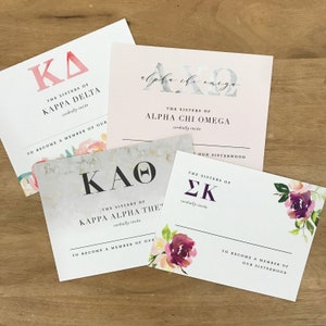 Alpha Omicron Pi Bid Card / Peony / Sorority Bid Card / Bid Cards ...
