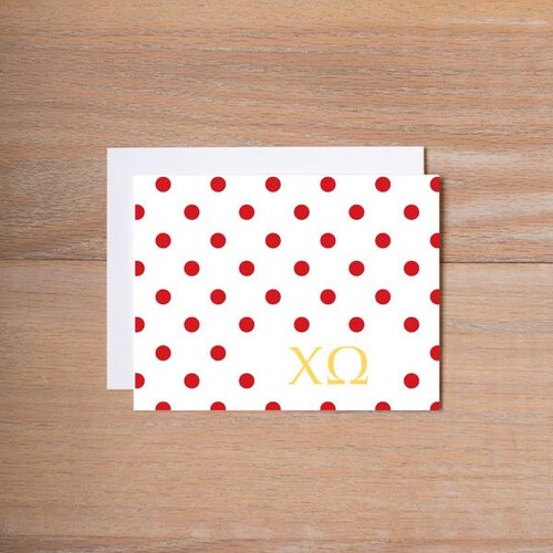 Chi Omega Note Card Set / Preppy / Preppy Greek Note Cards / - Etsy