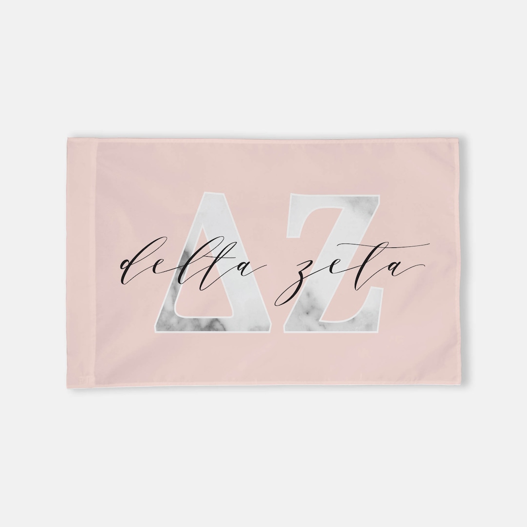 Custom Horizontal Greek Letter Flag / Blush & Marble / Horizontal Flag ...