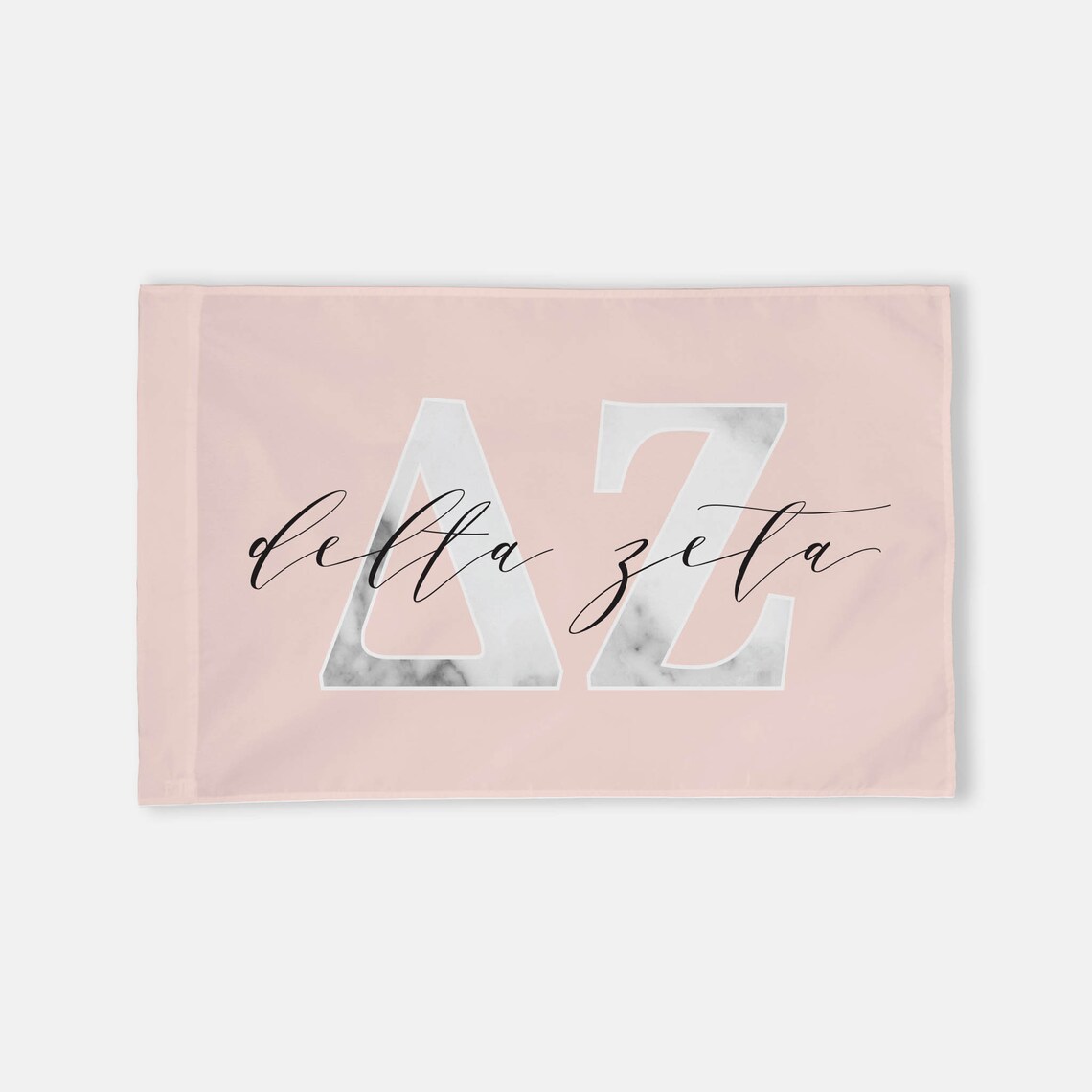 Delta Zeta Horizontal Greek Letter Flag / Blush & Marble / - Etsy