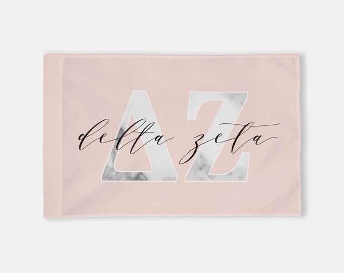 Custom Horizontal Greek Letter Flag / Blush & Marble / | Etsy