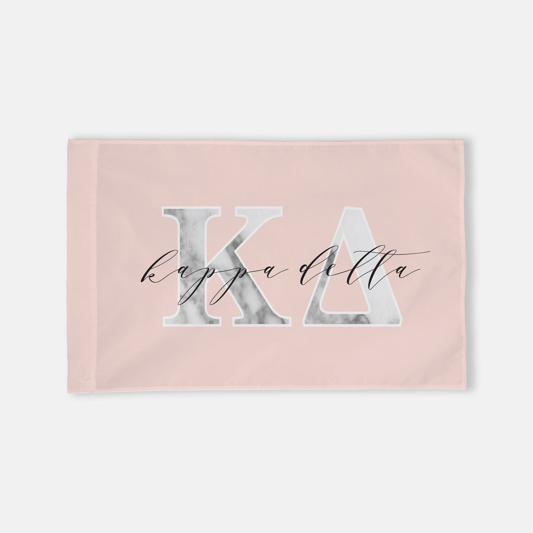 Kappa Delta Horizontal Greek Letter Flag / Blush & Marble / Horizontal ...