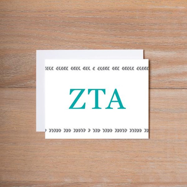 Zeta Tau Alpha Note Card Set / Boho / Boho Greek Note Cards / Greek ...