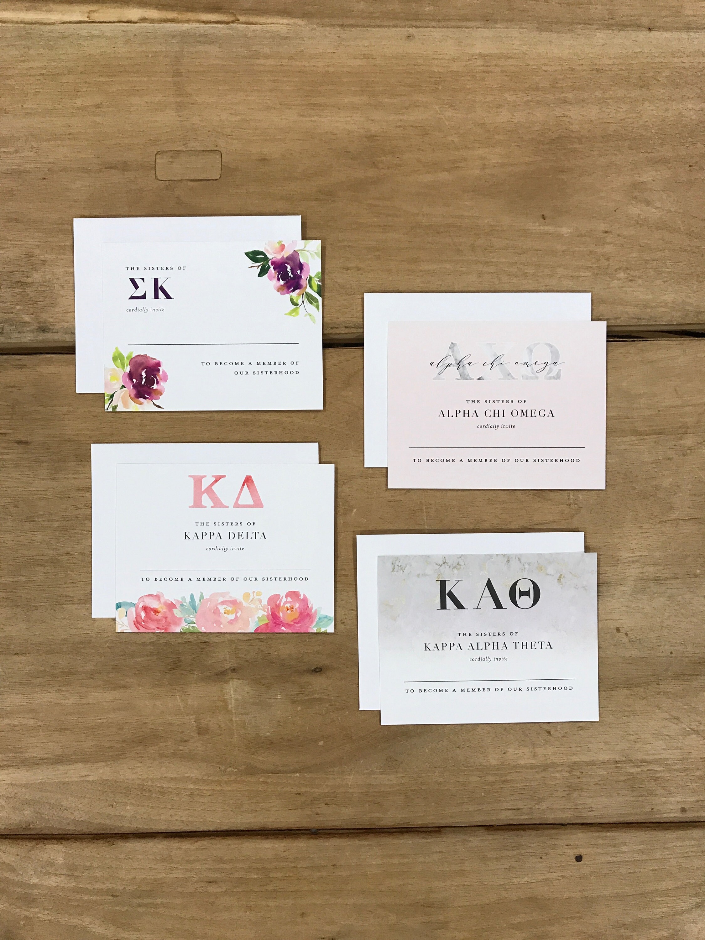 Alpha Phi Bid Card / Marble & Blush / Sorority Bid Card / Bid - Etsy