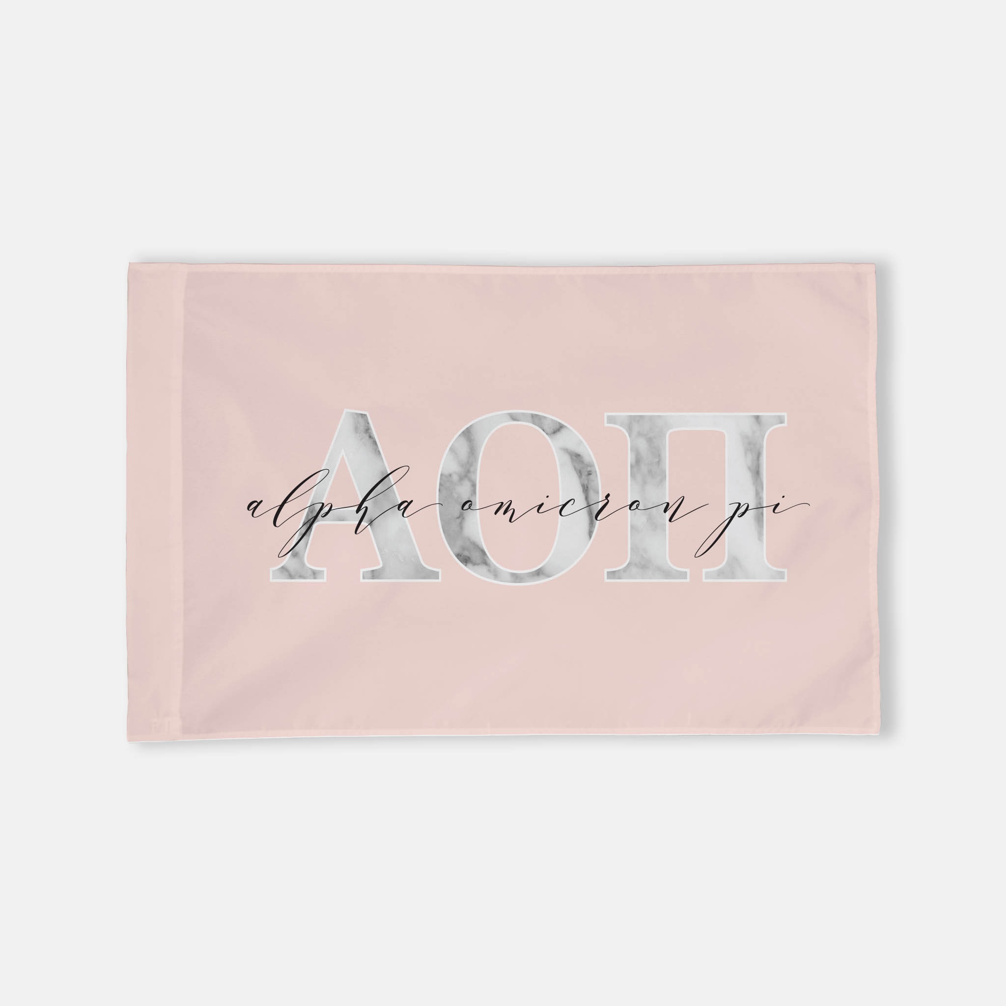 Alpha Omicron Pi Horizontal Greek Letter Flag / Blush & Marble ...