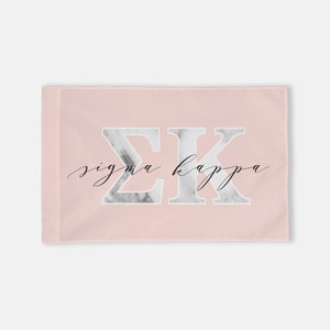 Sigma Kappa Horizontal Greek Letter Flag / Blush & Marble / Horizontal ...
