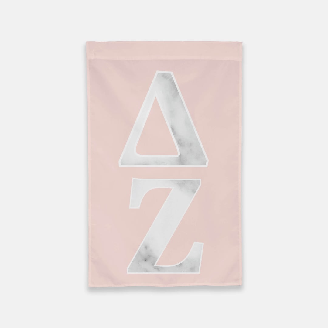 Custom Vertical Greek Letter Flag / Blush & Marble / Vertical Flag ...