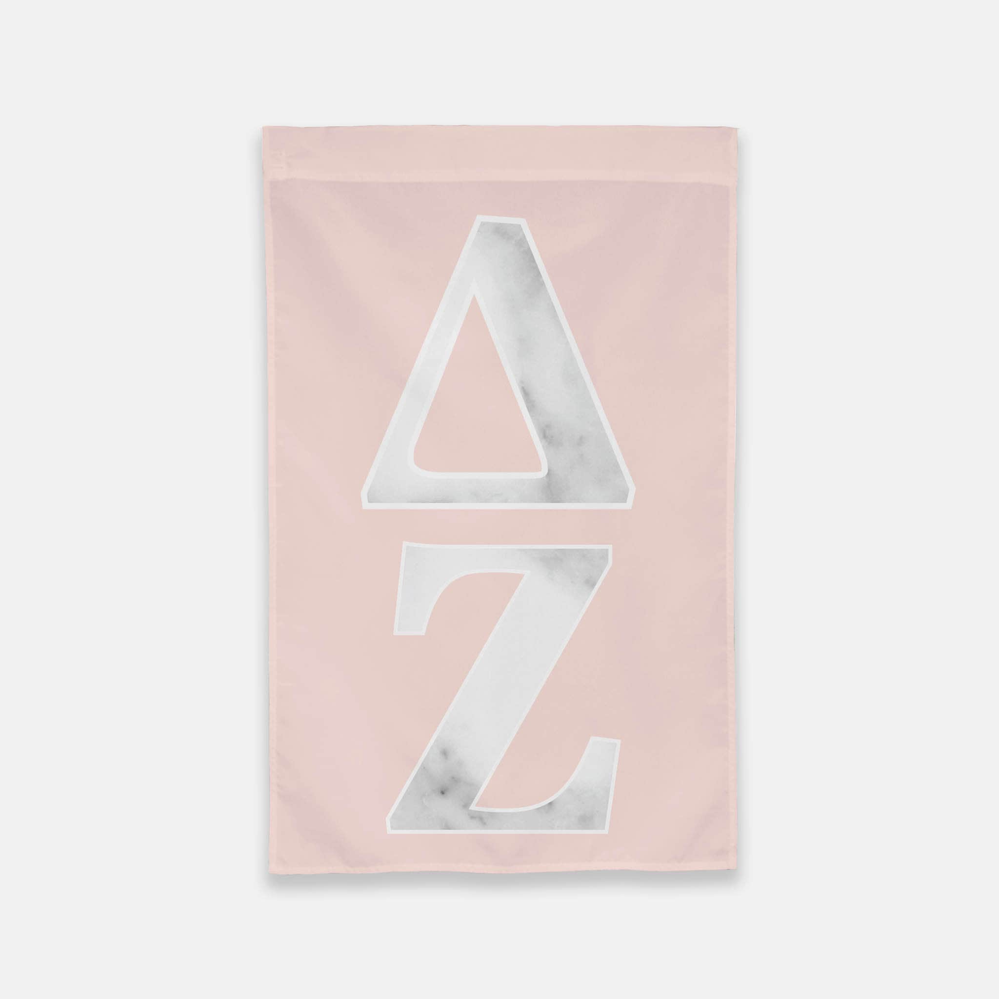 Custom Vertical Greek Letter Flag / Blush & Marble / Vertical | Etsy