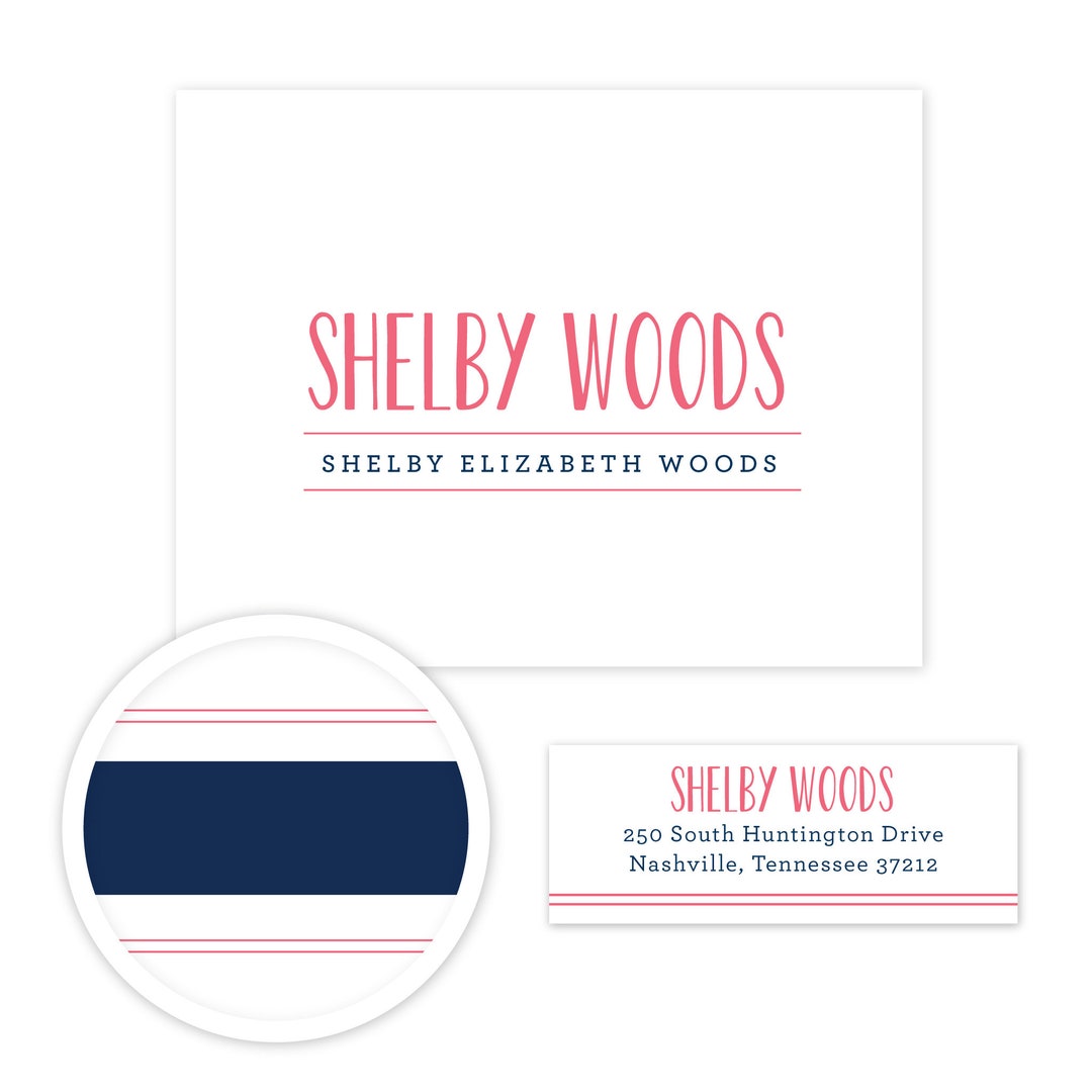 Simply Preppy Stationery Set - Small / Preppy / Modern / Personal ...