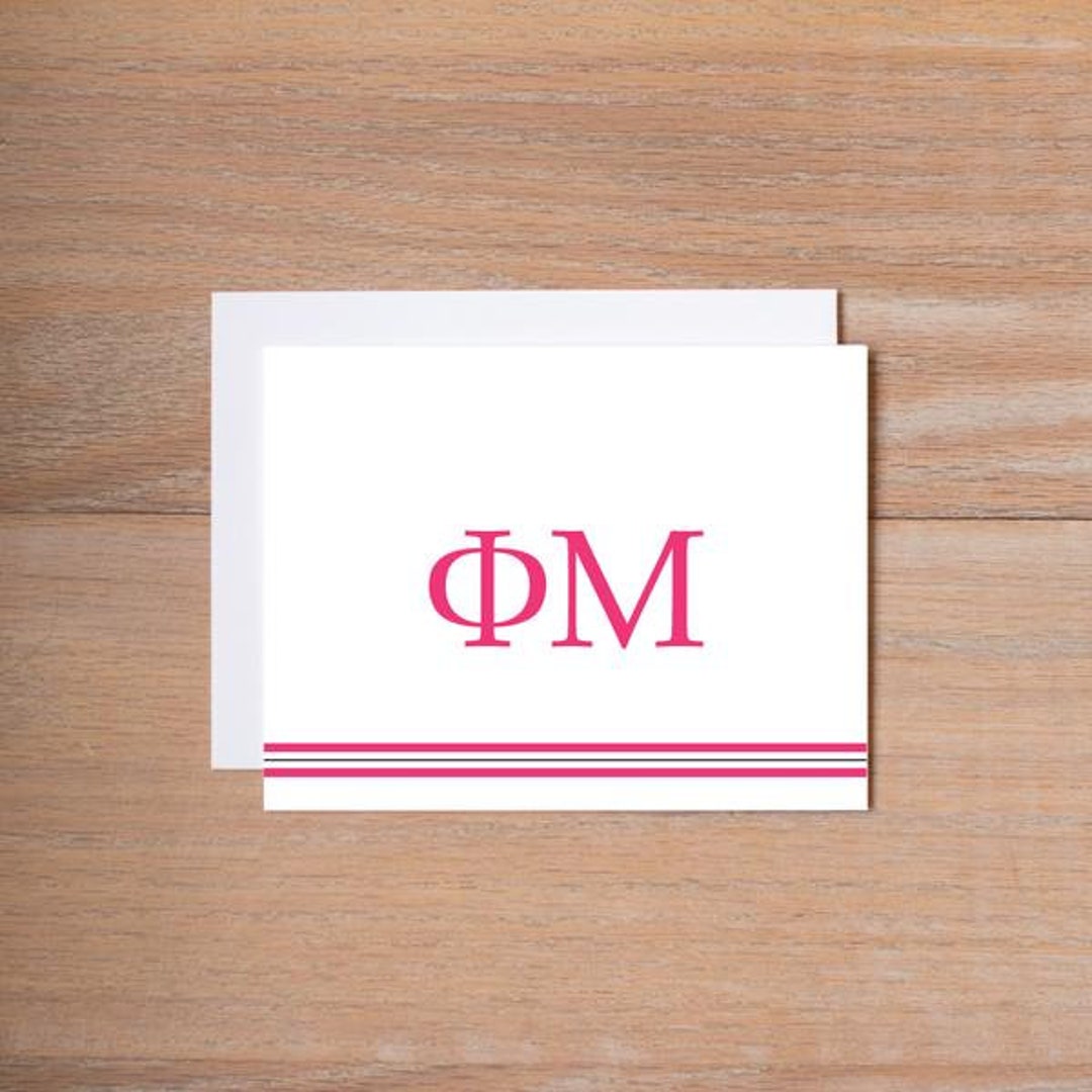 Phi Mu Note Card Set / Preppy / Preppy Greek Note Cards / Greek Note ...