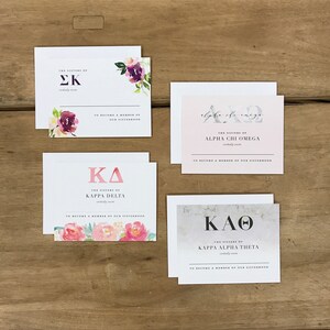Kappa Alpha Theta Bid Card / Golden Marble / Sorority Bid Card / Bid ...