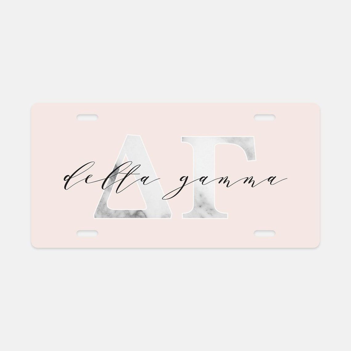 Custom Marble & Blush Sorority License Plate / Greek Gifts / - Etsy