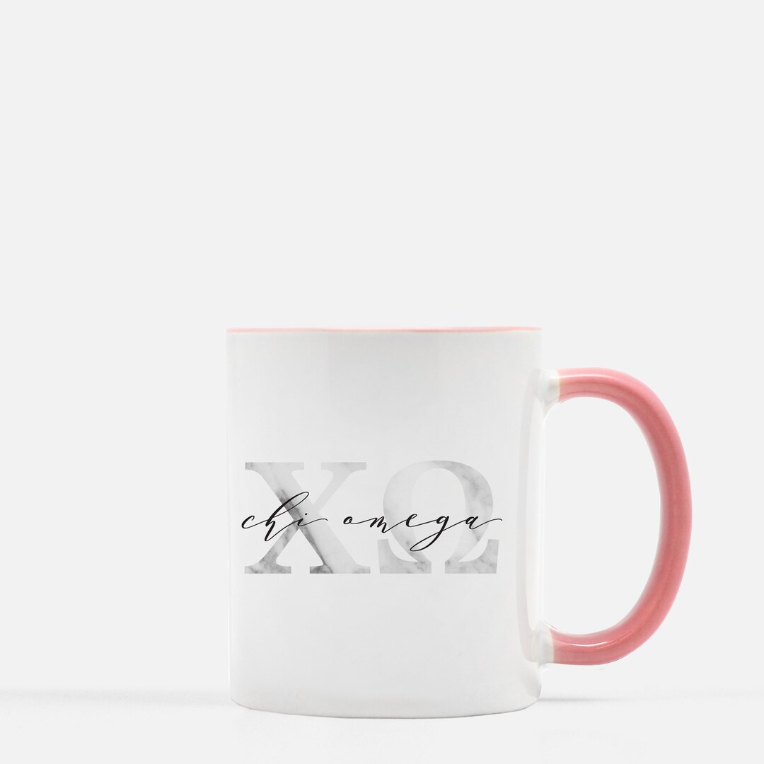 Chi Omega Coffee Mug / Pink / Coffee Mug / Sorority Coffee Mug / Chi O ...