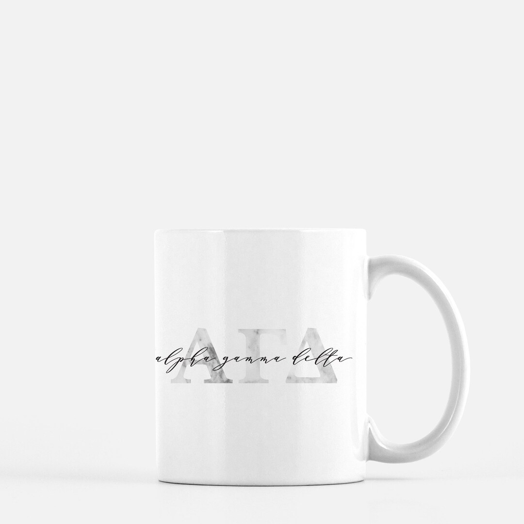 Alpha Gamma Delta Coffee Mug / White / Coffee Mug / Sorority Coffee Mug ...