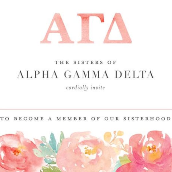 Sorority Bid Card - Etsy